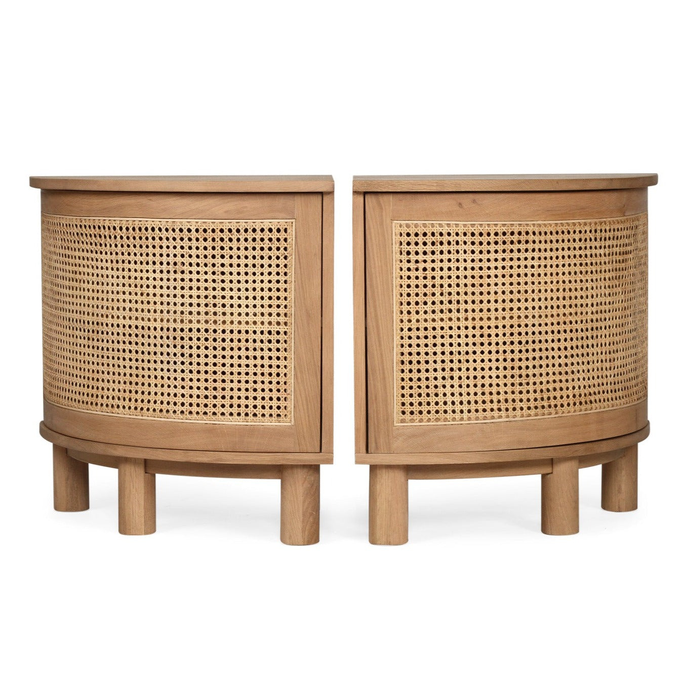 BEDSIDE TABLE | Curved Rattan Left and Right Pair – Cranmore Home & Co.